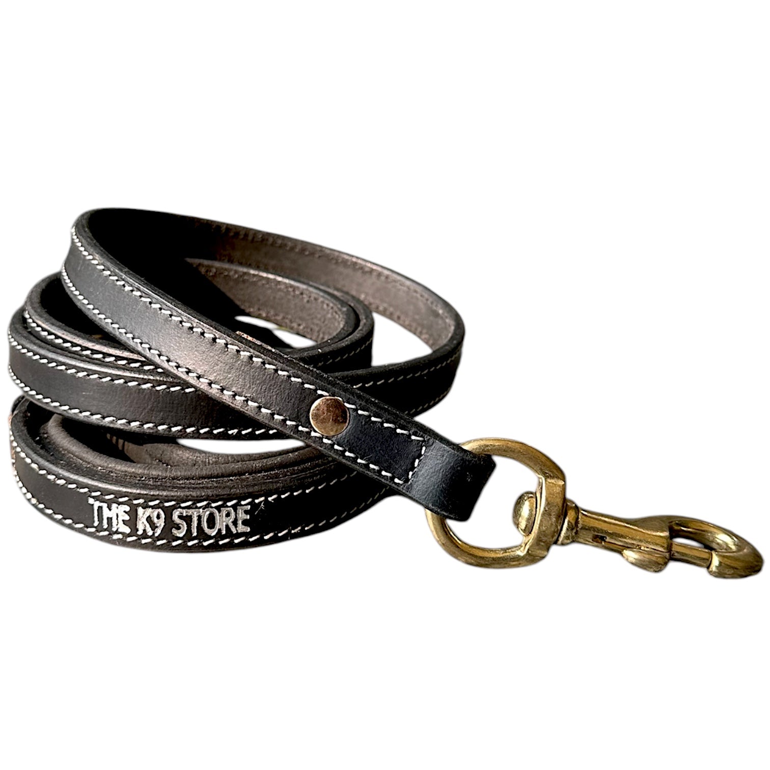 The K9 Store Premium Leather Single Handle Dog Leash, 6 Feet/5 Feet Lo